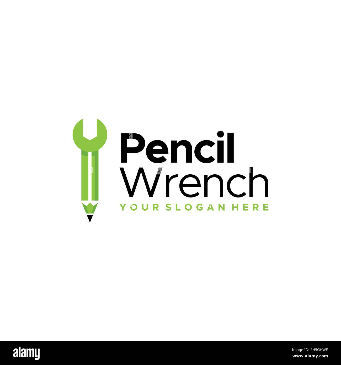 minimalist Pencil Wrench screwdriver logo design Stock Vector Image ...