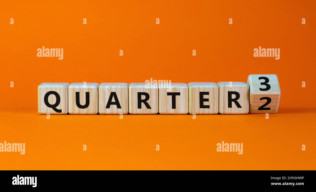 From 2nd to 3rd quarter symbol. Turned a wooden cube and changed words ...