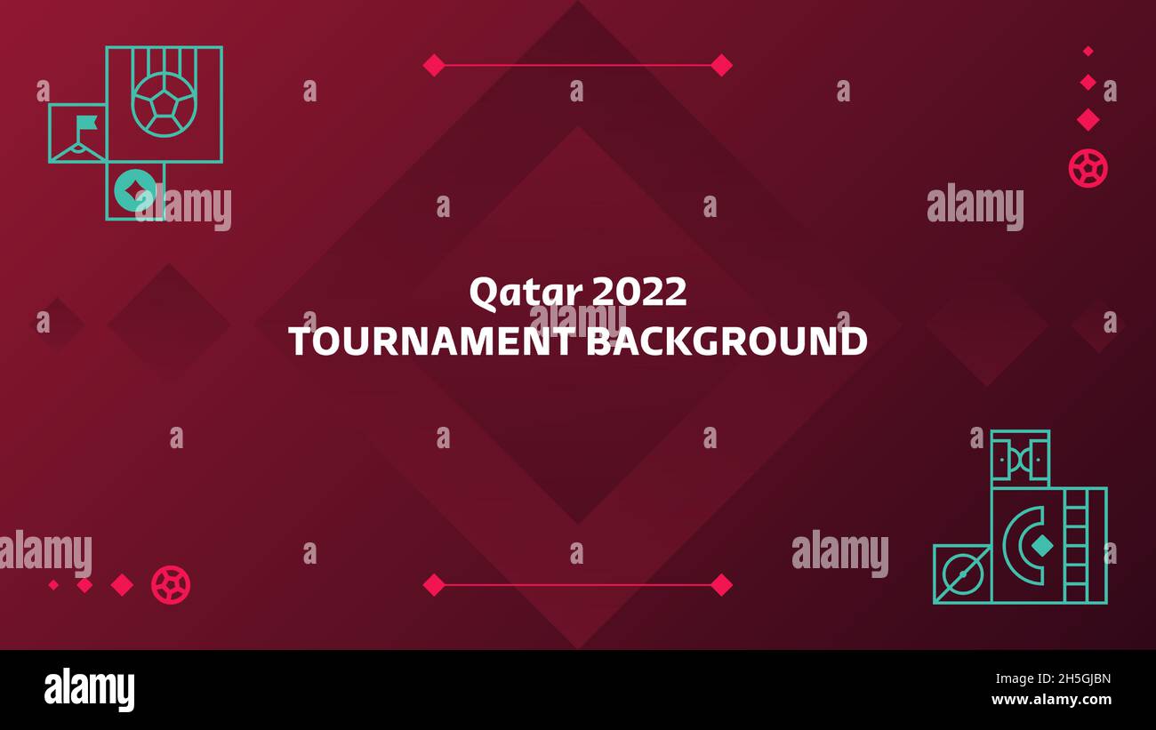 Qatar 2022 football tournament background. Vector illustration Football ...