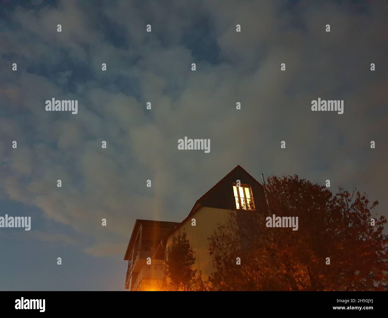 Light shining through a window at night Stock Photo - Alamy