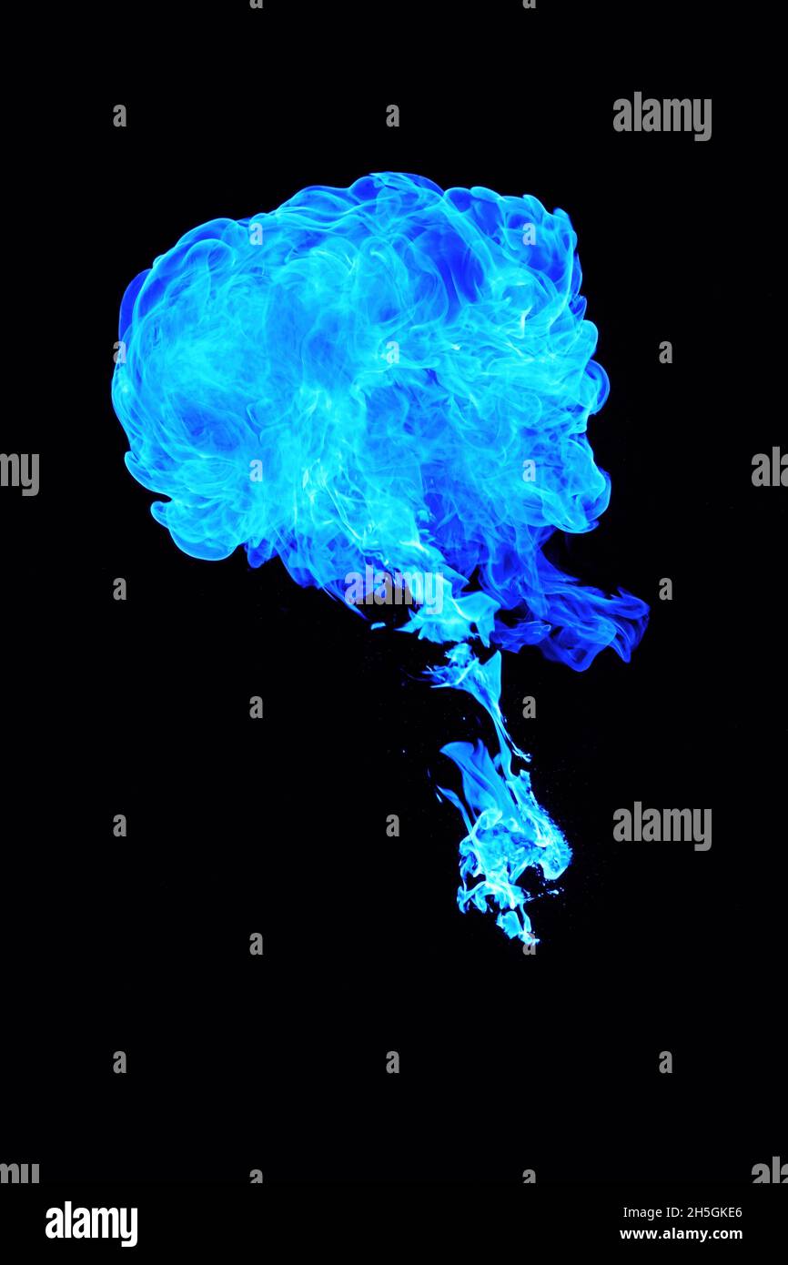 Realistic blue gas explosion isolated on black background Stock Photo ...