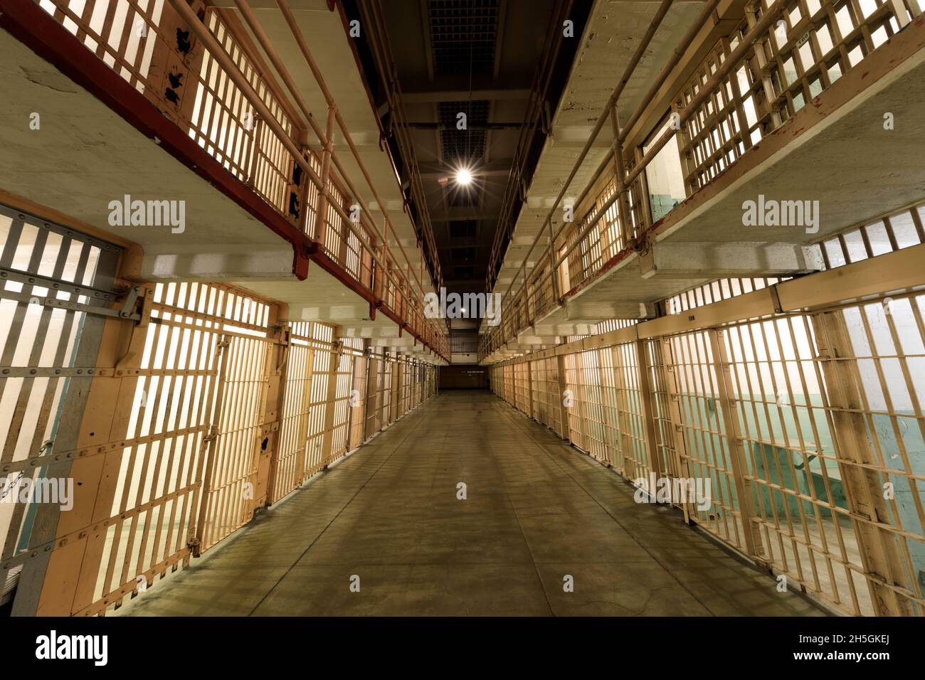 Broadway, the main corridor of the cellhouse dividing B and C Blocks of ...