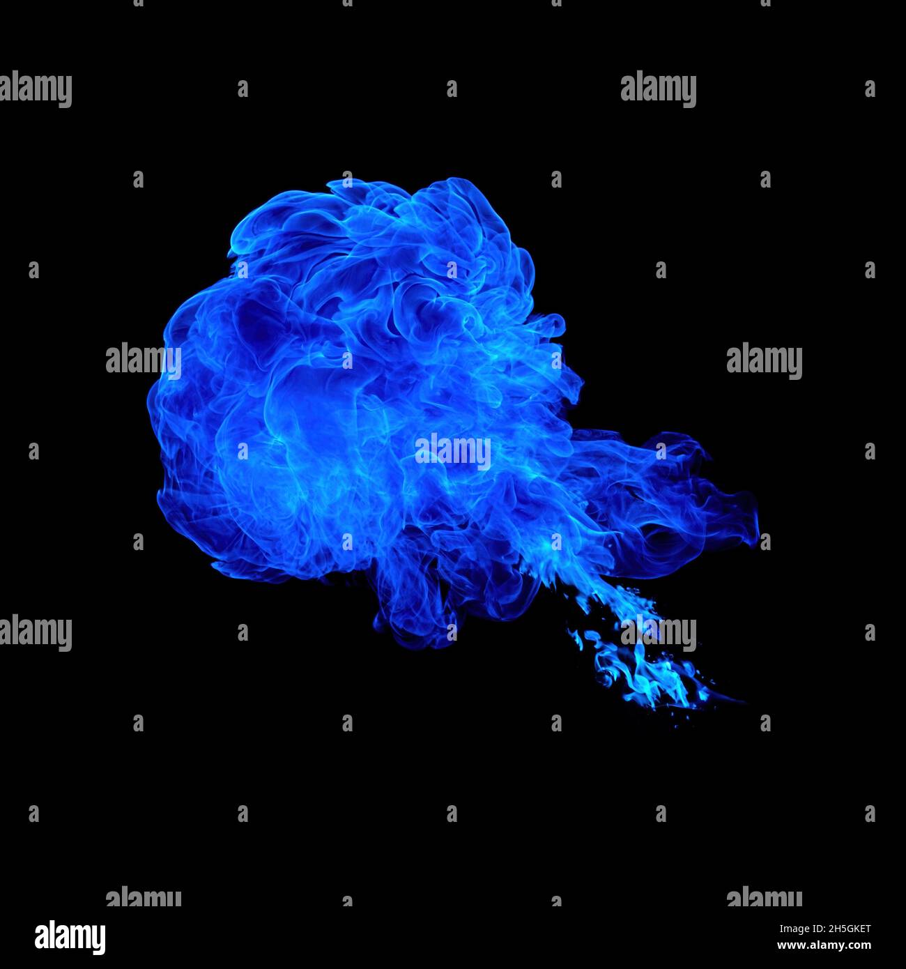 Realistic blue gas explosion isolated on black background Stock Photo ...