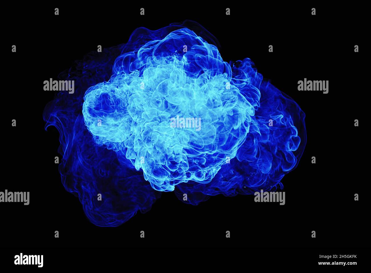 Realistic blue gas explosion isolated on black background Stock Photo ...