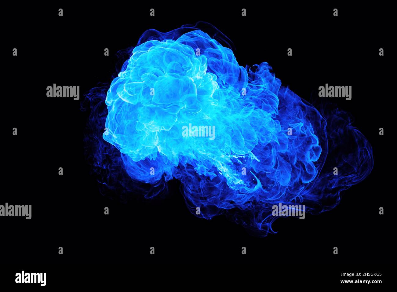 Realistic blue gas explosion isolated on black background Stock Photo ...