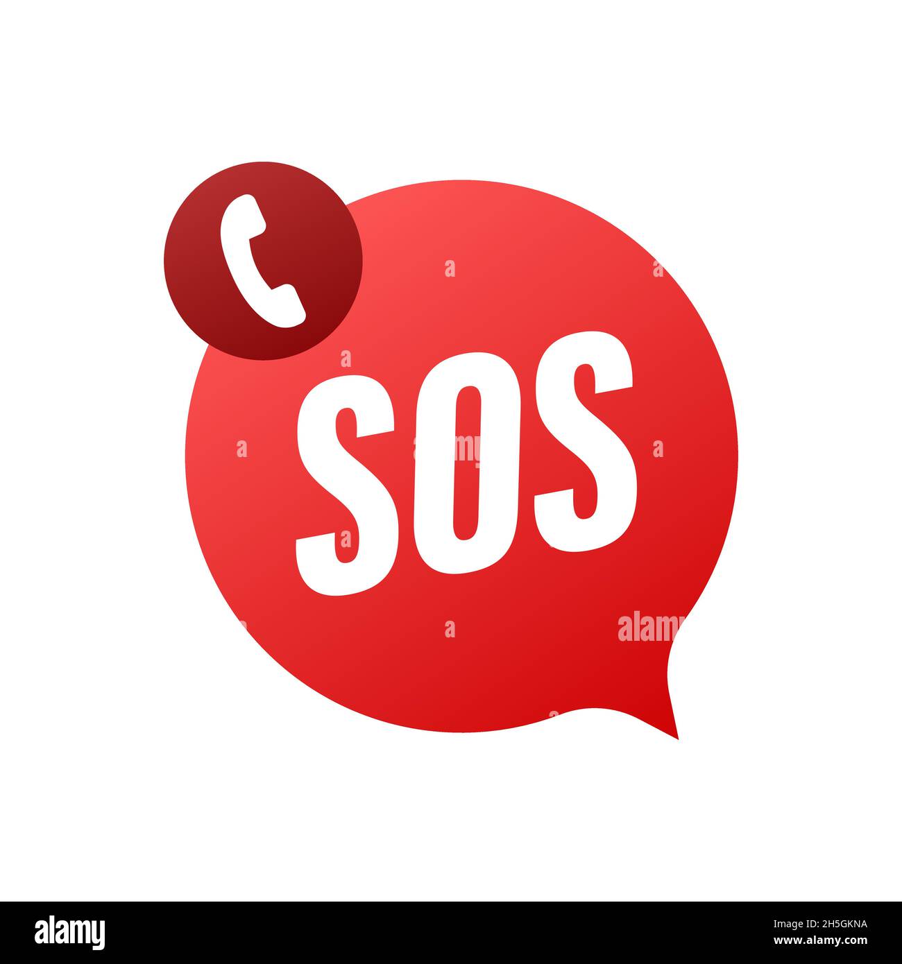 SOS emergency call. 911 calling. A cry for help. Vector stock ...