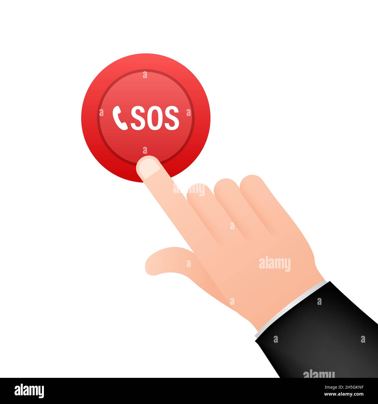 SOS emergency call. 911 calling. A cry for help. Vector stock ...