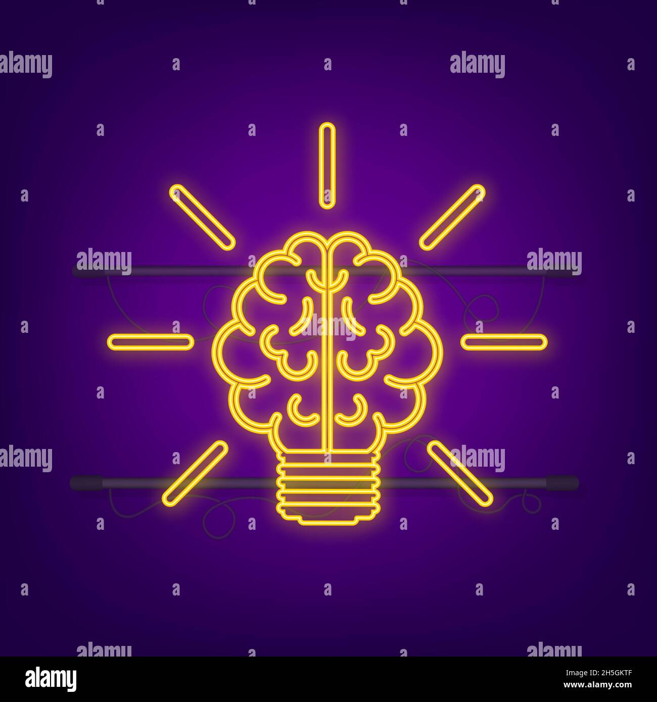 Neon idea for concept design. Lightbulb icon. Idea, solution, business ...