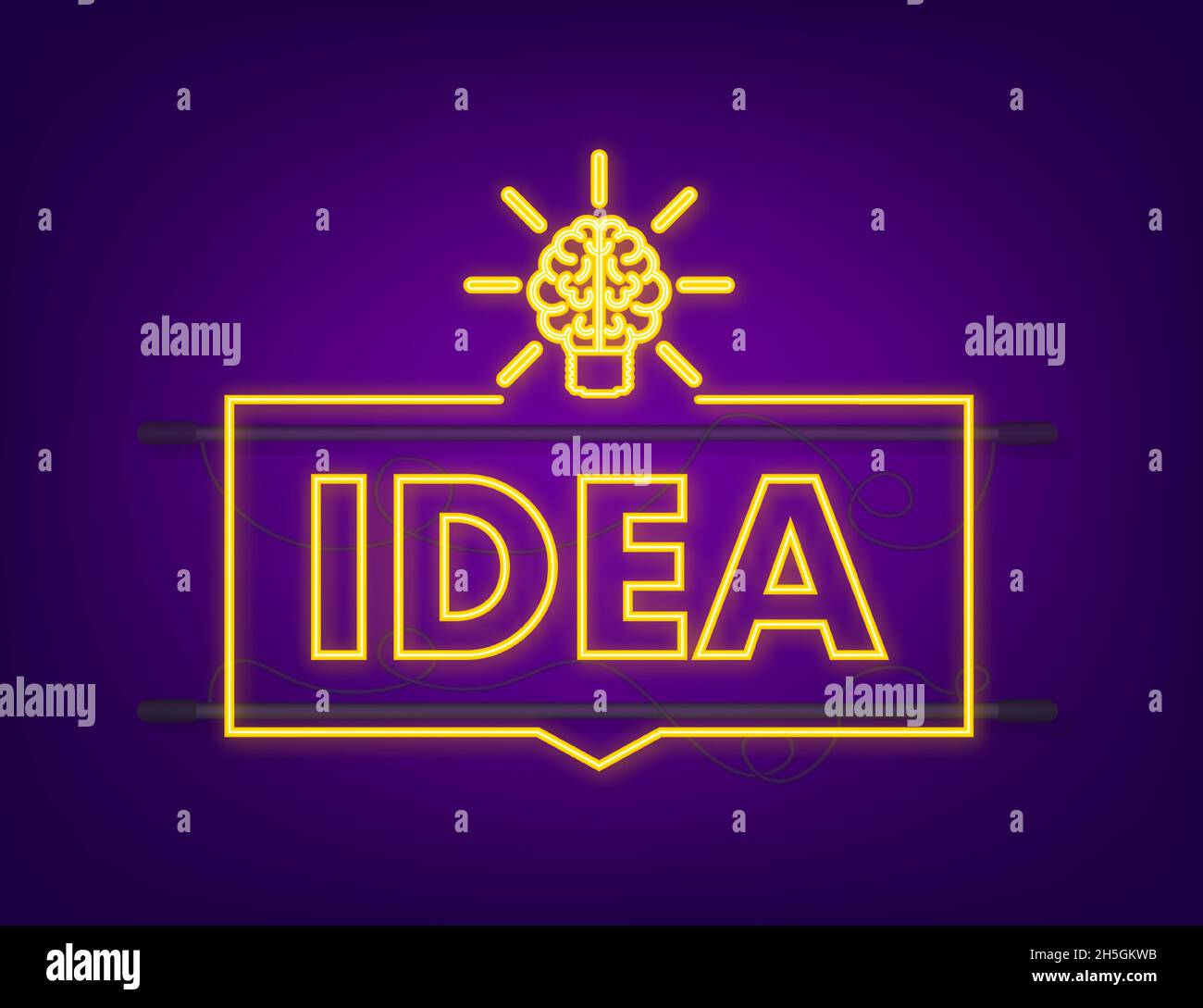 Neon idea for concept design. Lightbulb icon. Idea, solution, business ...