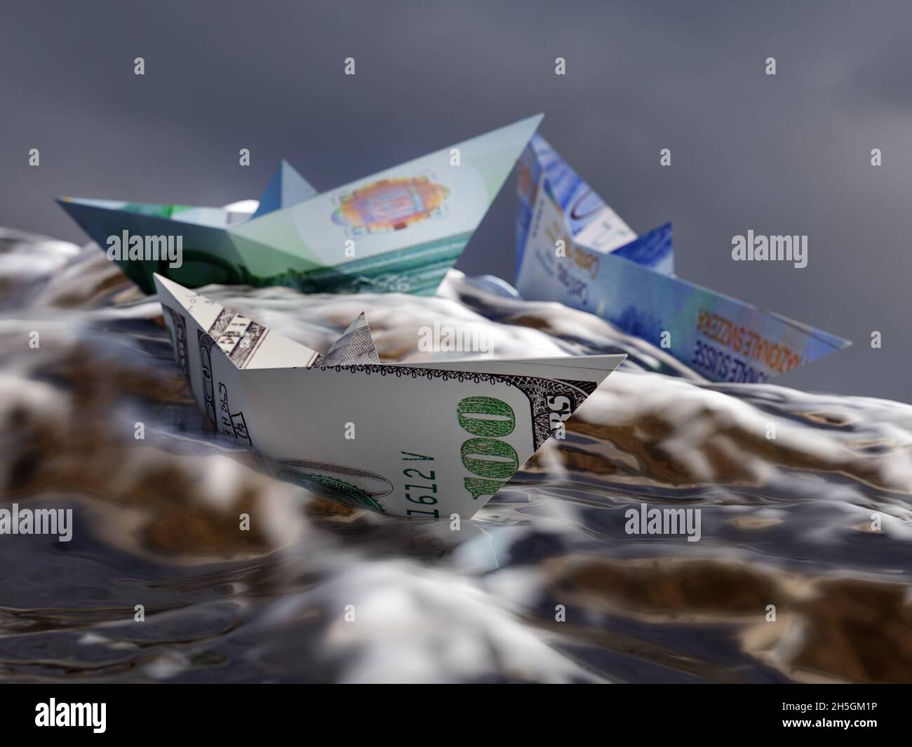 100 dollar bill floating hi-res stock photography and images - Alamy