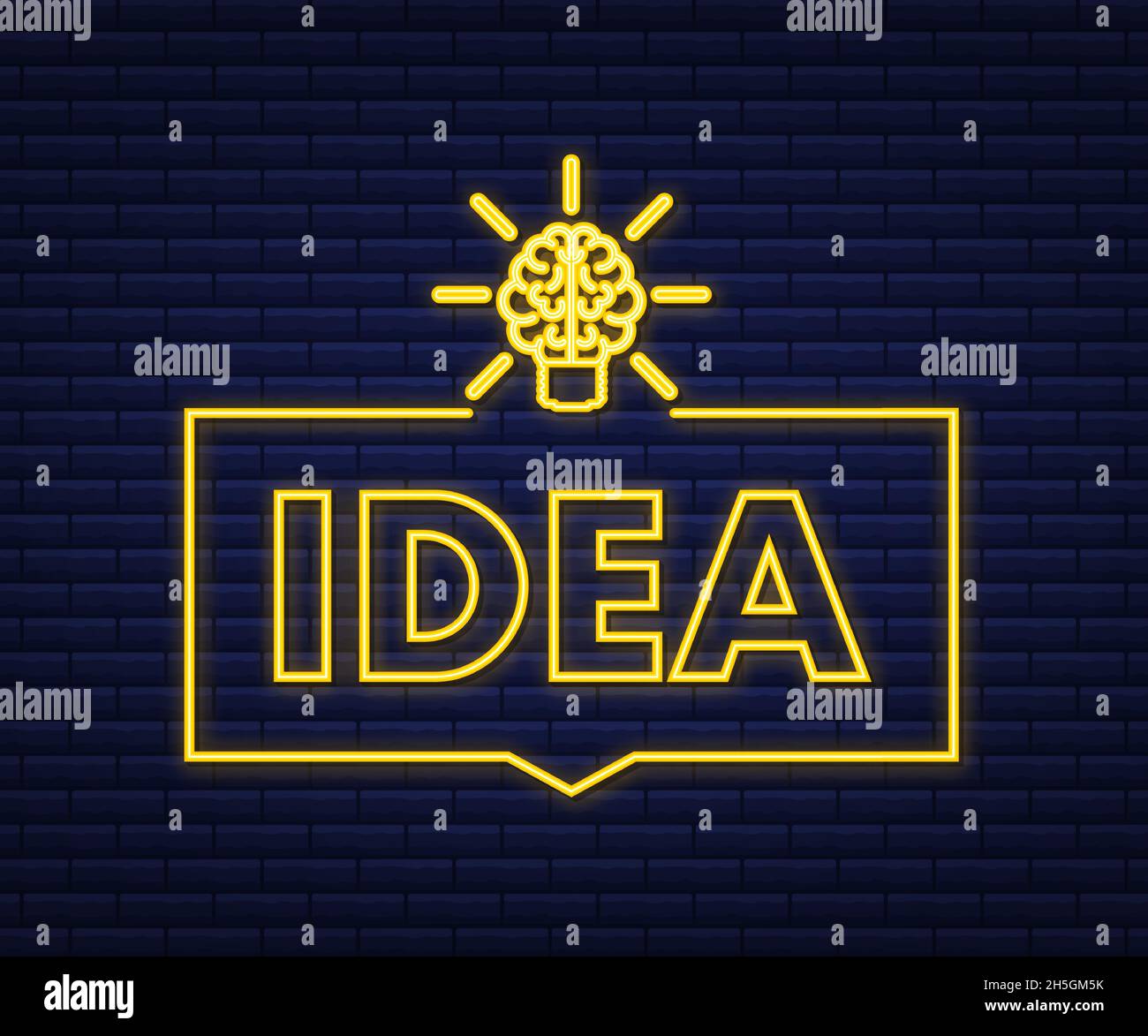 Neon idea for concept design. Lightbulb icon. Idea, solution, business ...