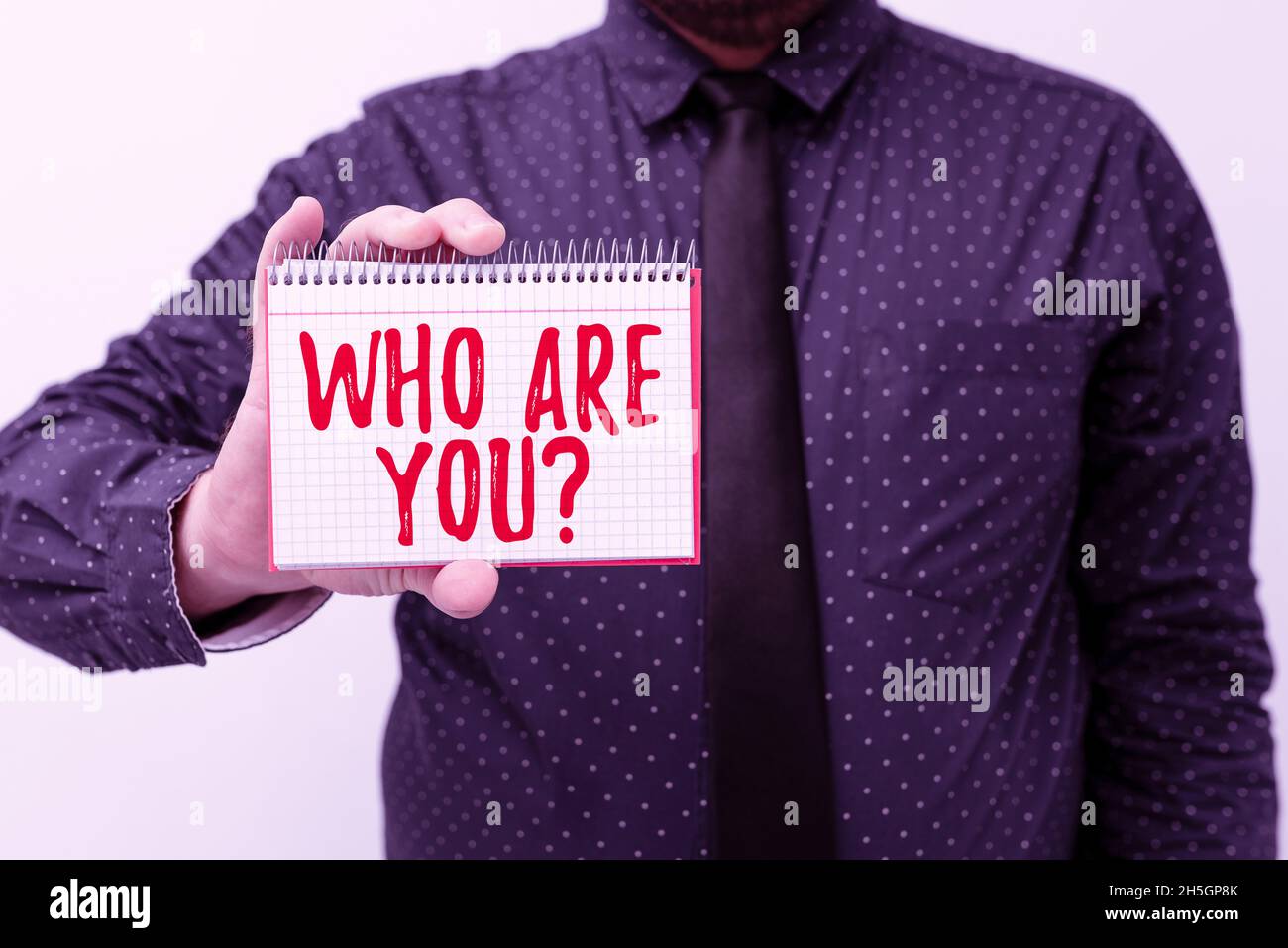 Hand writing sign Who Are You Question. Concept meaning asking about ...