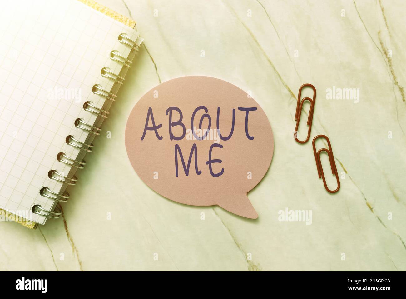 Inspiration showing sign About Me. Business overview telling someone ...