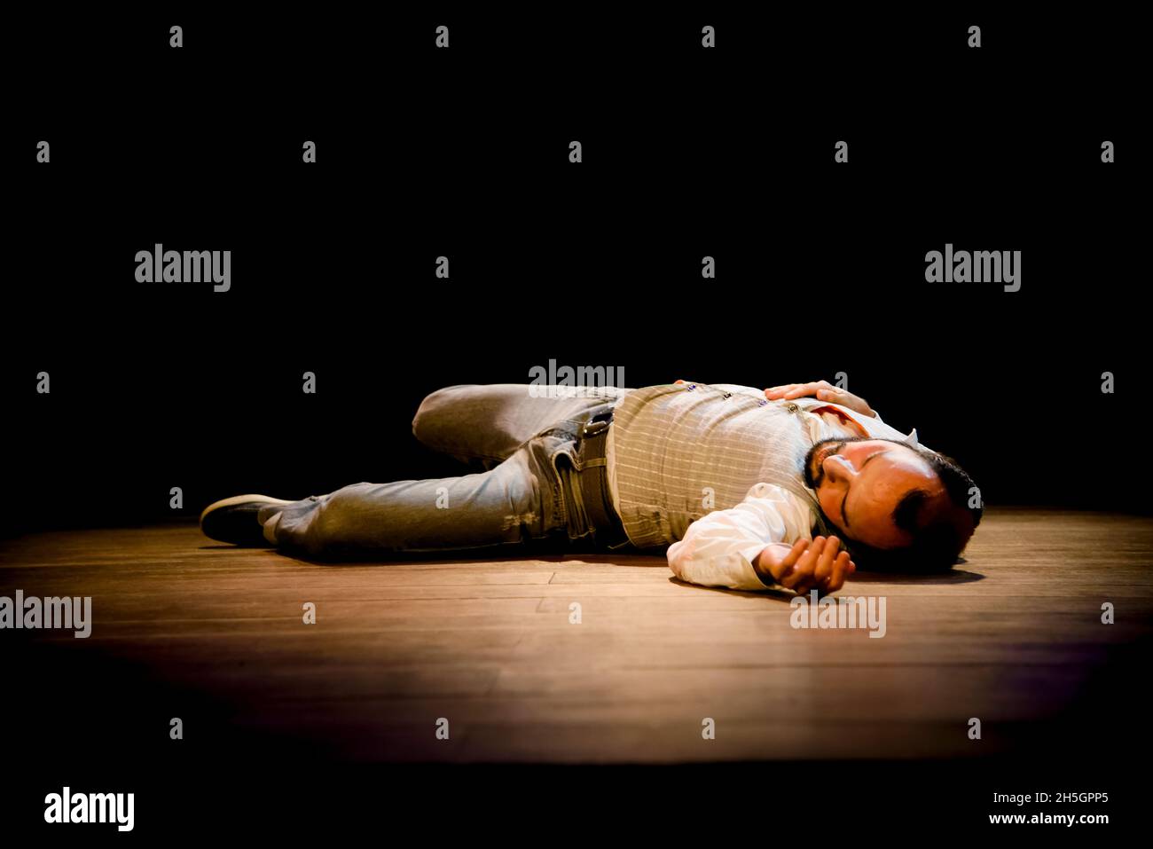 Actor representing a character on the stage of a theater. He makes ...