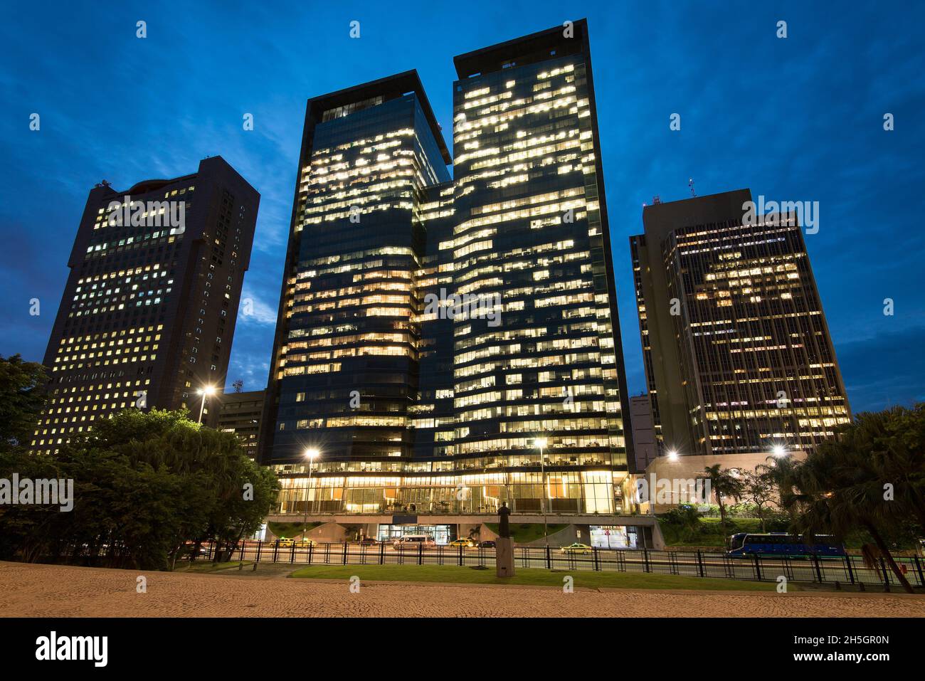 Rio de Janeiro, Brazil - April 12, 2018: Tall office buildings in city ...