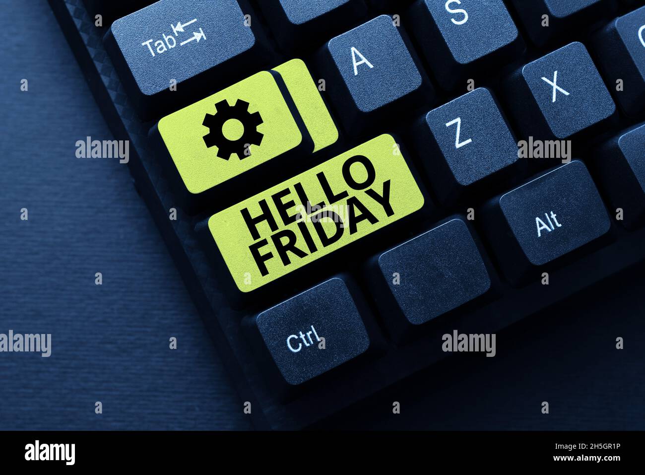 Text caption presenting Hello Friday. Word Written on used to express ...