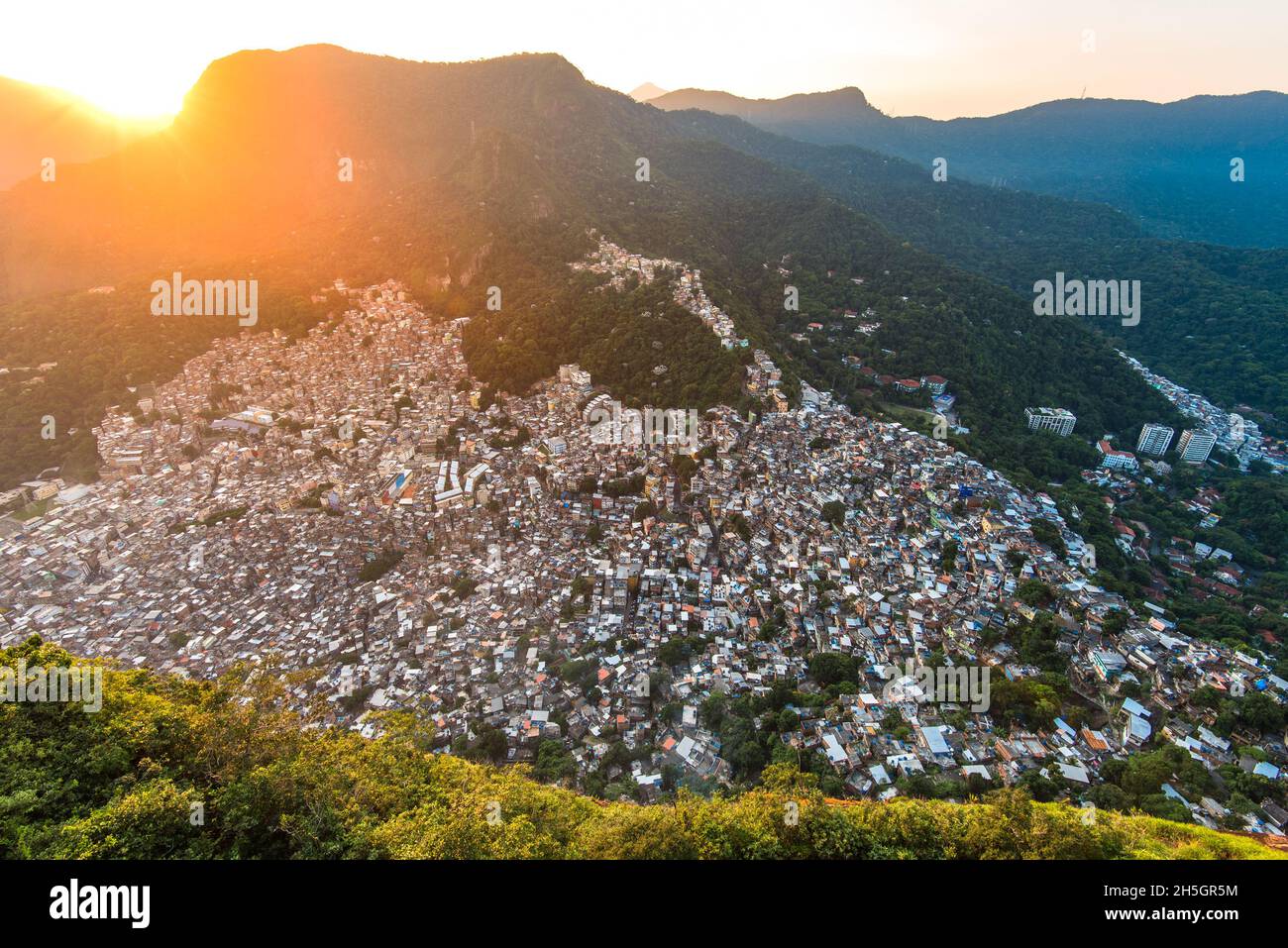 View of Rocinha, the Largest Favela in Rio de Janeiro City, by Sunset ...