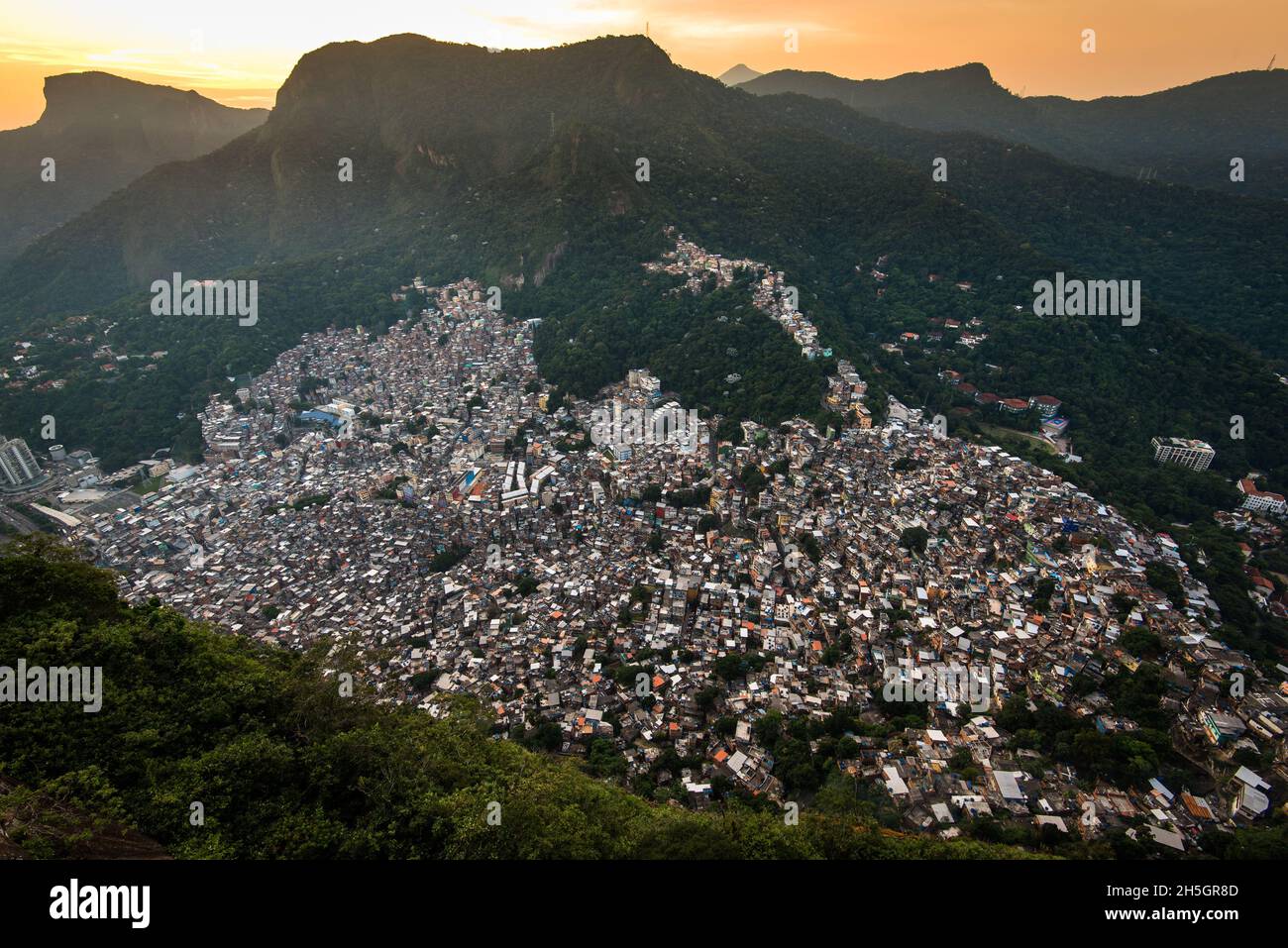 View of Rocinha, Largest Favela in Rio de Janeiro City, Located in the ...