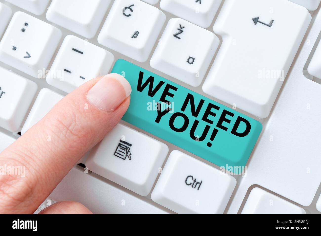 Conceptual caption We Need You. Word Written on asking someone to work ...