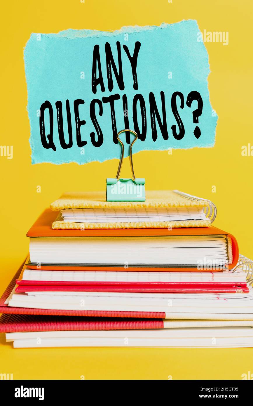 Handwriting text Any Questions Question. Business approach you say ...