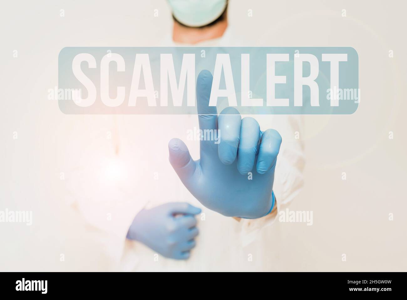 Text caption presenting Scam Alert. Word for fraudulently obtain money ...