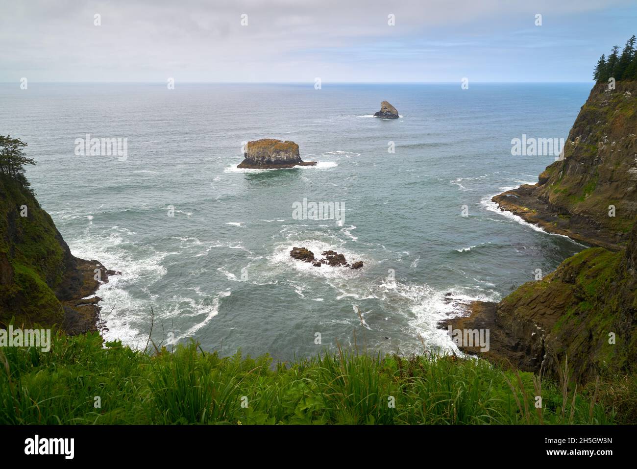 Pillar Rock and Pyramid Rock off Cape Meares. The view of Pillar Rock ...