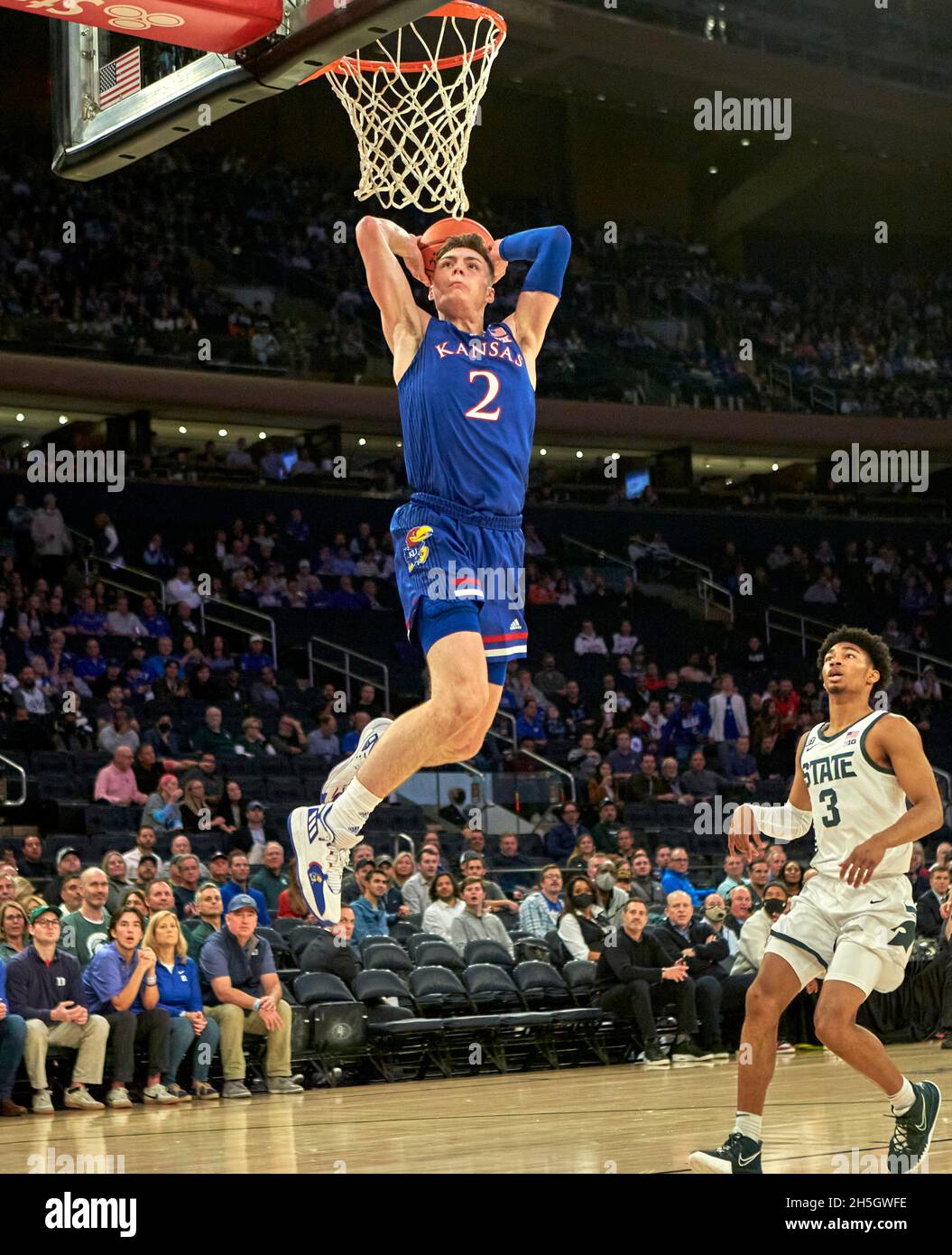 New York New York Usa 9th Nov 2021 Kansas Jayhawks Guard Christian