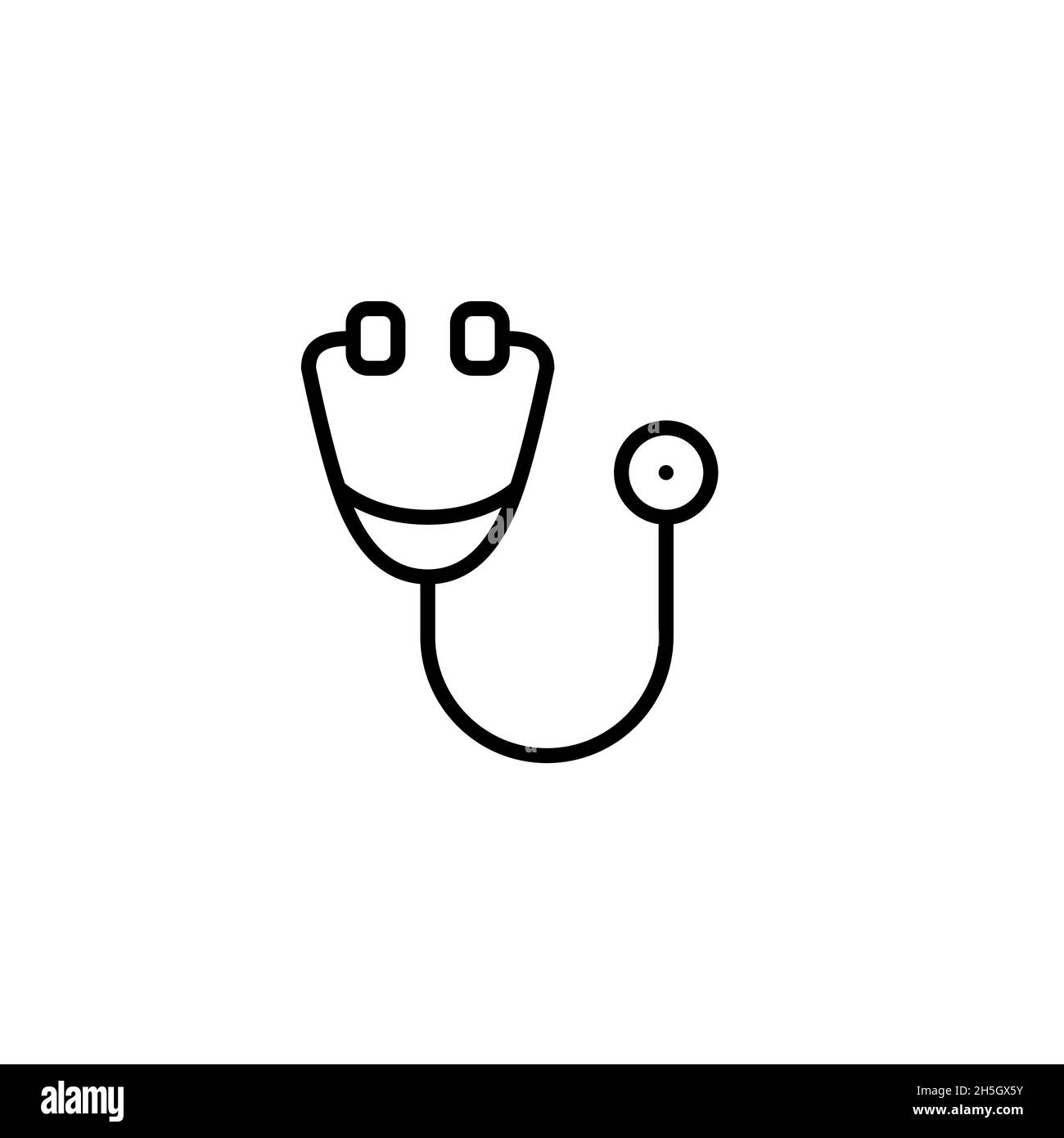 Stethoscope icon. Medical exam heart checkup tool. Pixel perfect ...