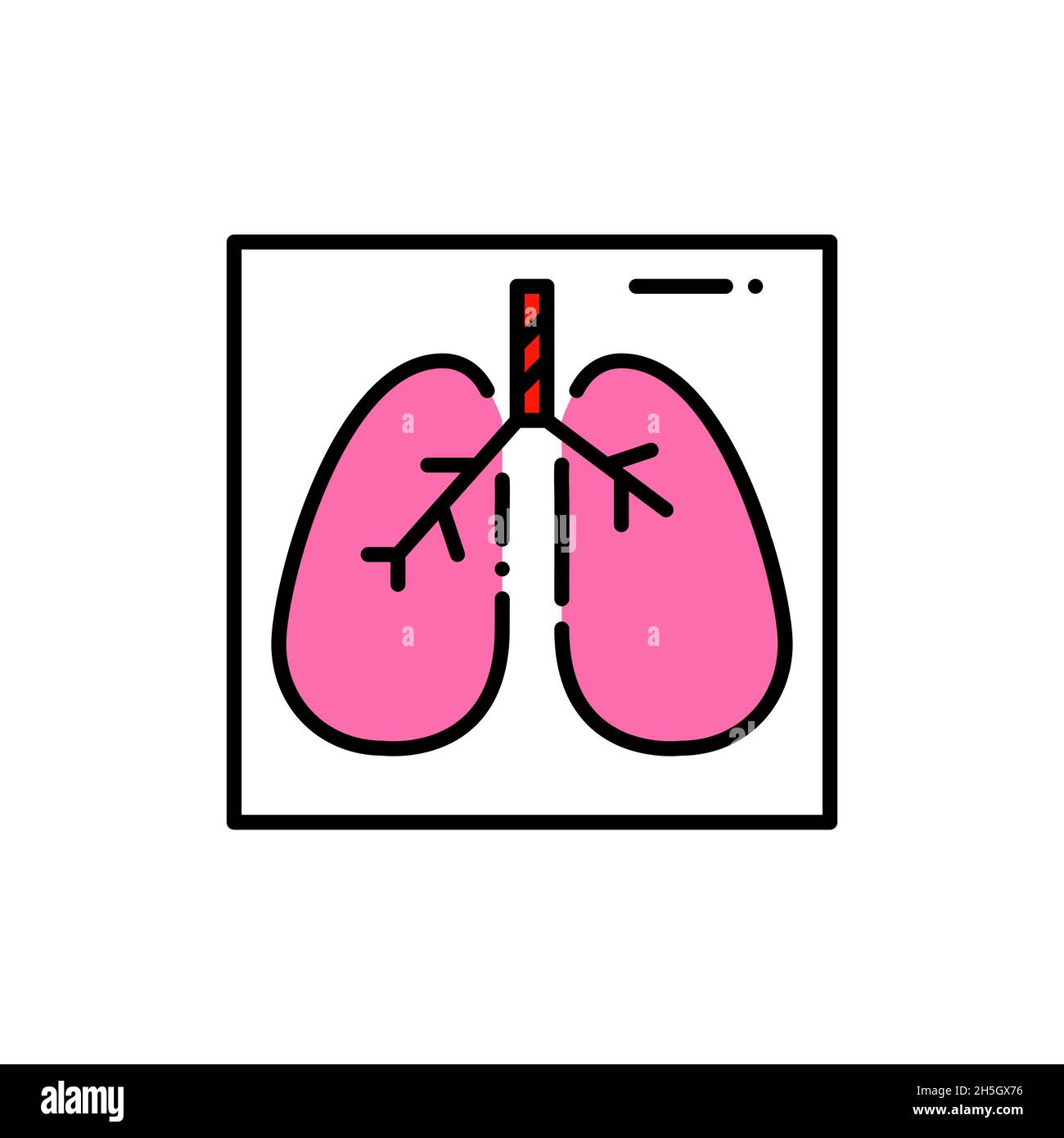 Lungs check up medical diagnostics test. Pixel perfect, editable stroke ...