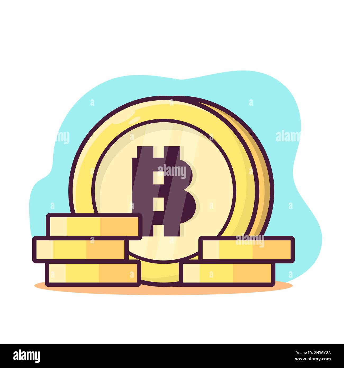 bitcoin coin isolated cartoon vector illustration in flat style Stock ...