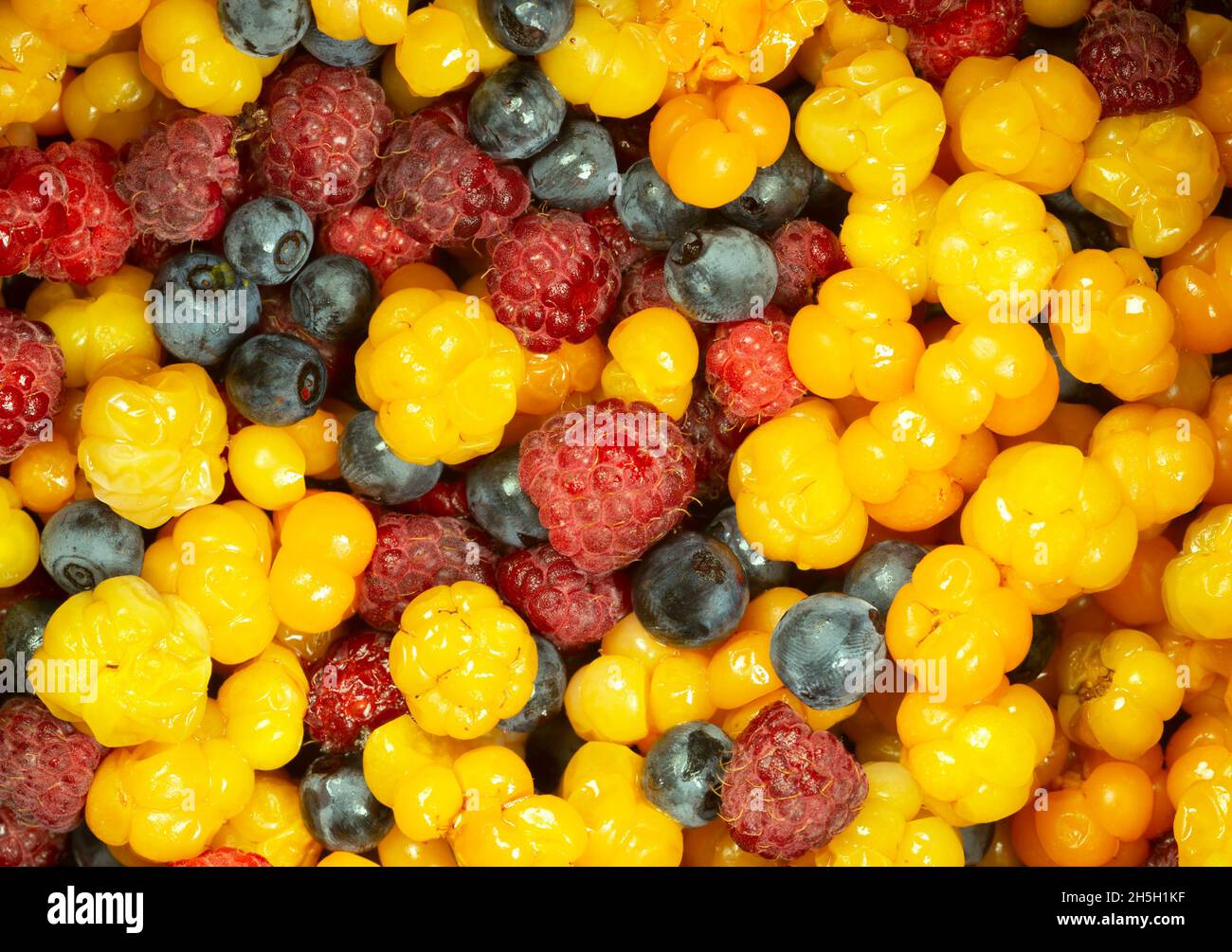 Mix of fresh tasty berries ready to eat Stock Photo - Alamy