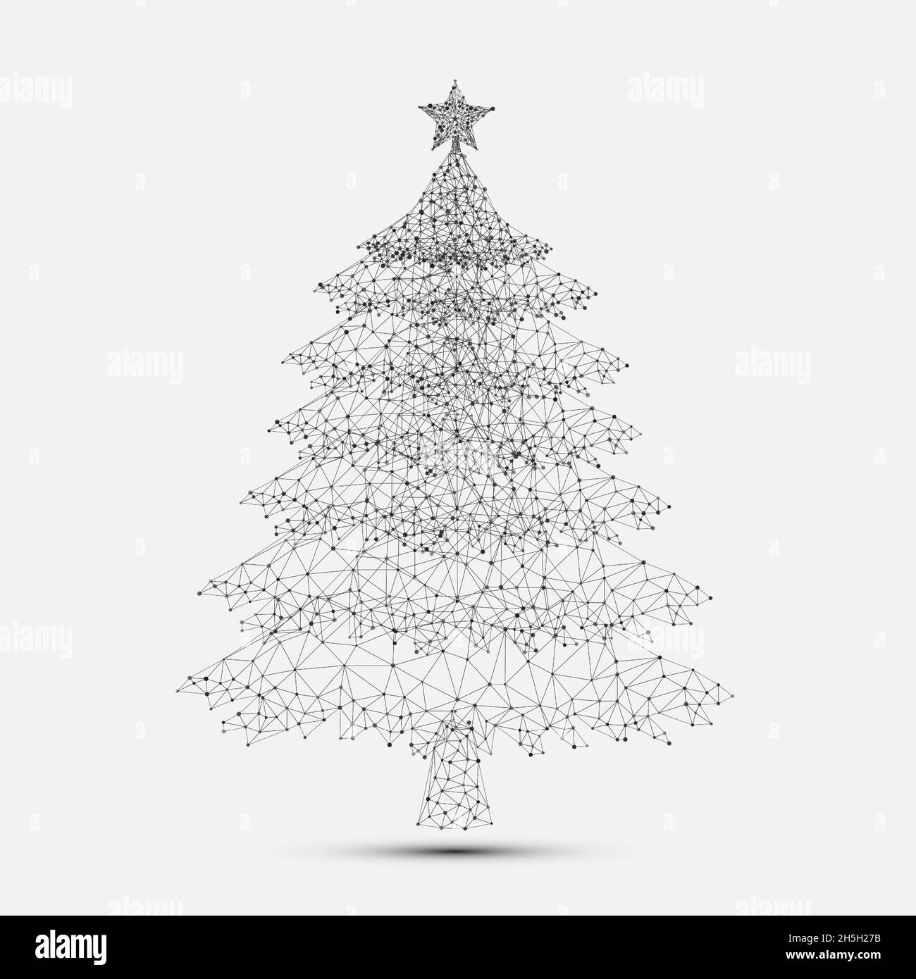Geometric polygonal shape black vector of Christmas Tree. Consisting of ...