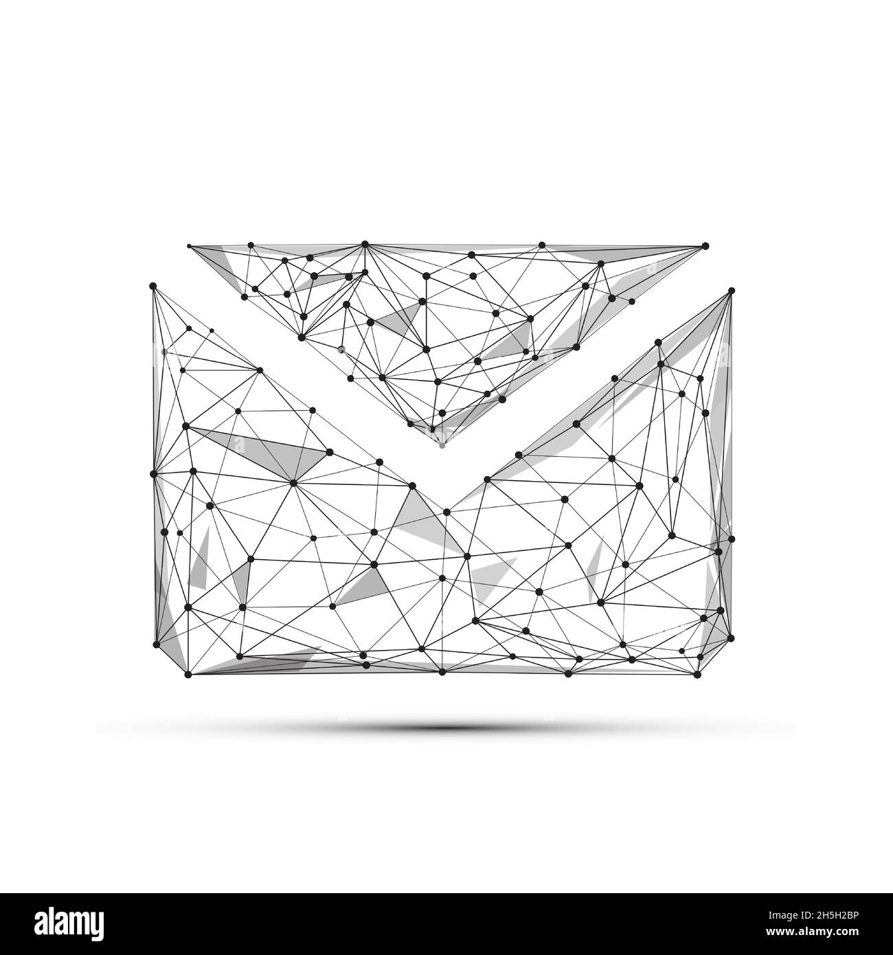 Geometric polygonal shape black vector of Message Icon. Consisting of ...