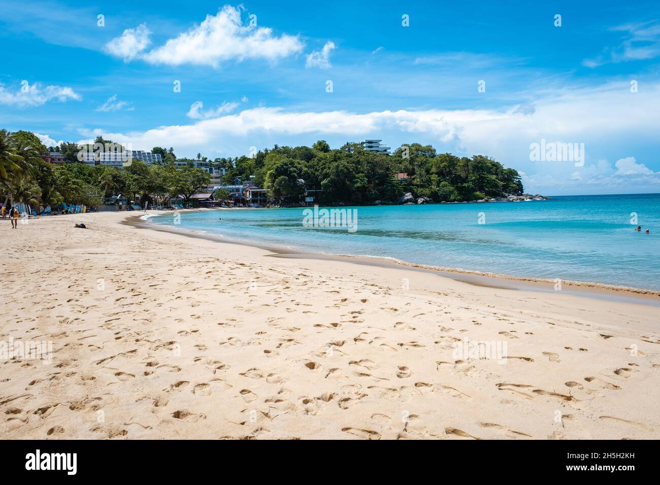 Kata Beach Phuket Thailand, a tropical beach with white golden sand and ...