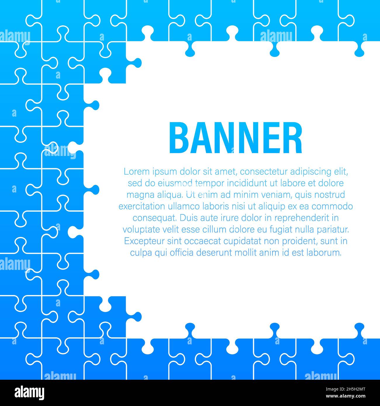 Jigsaw puzzle blank template or cutting guidelines. Vector illustration ...