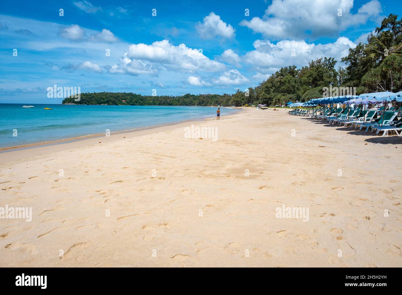 Kata Beach Phuket Thailand, a tropical beach with white golden sand and ...