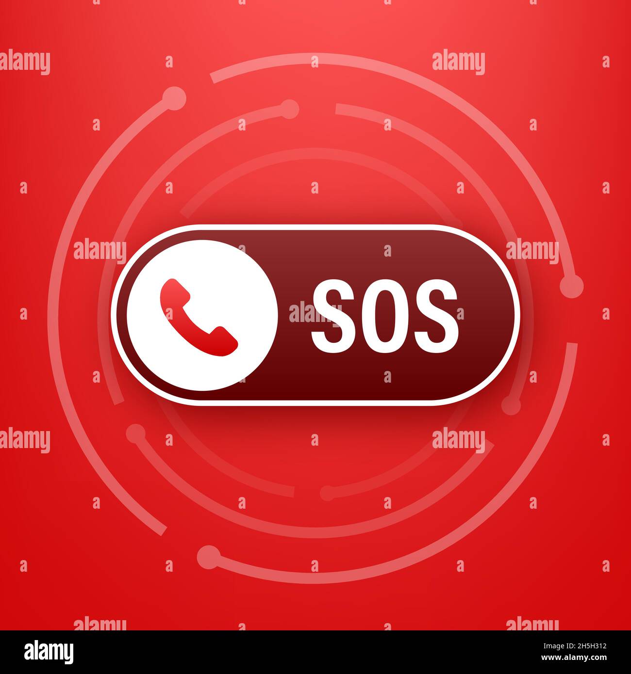 SOS emergency call. 911 calling. A cry for help. Vector stock illustration Stock Vector Image ...