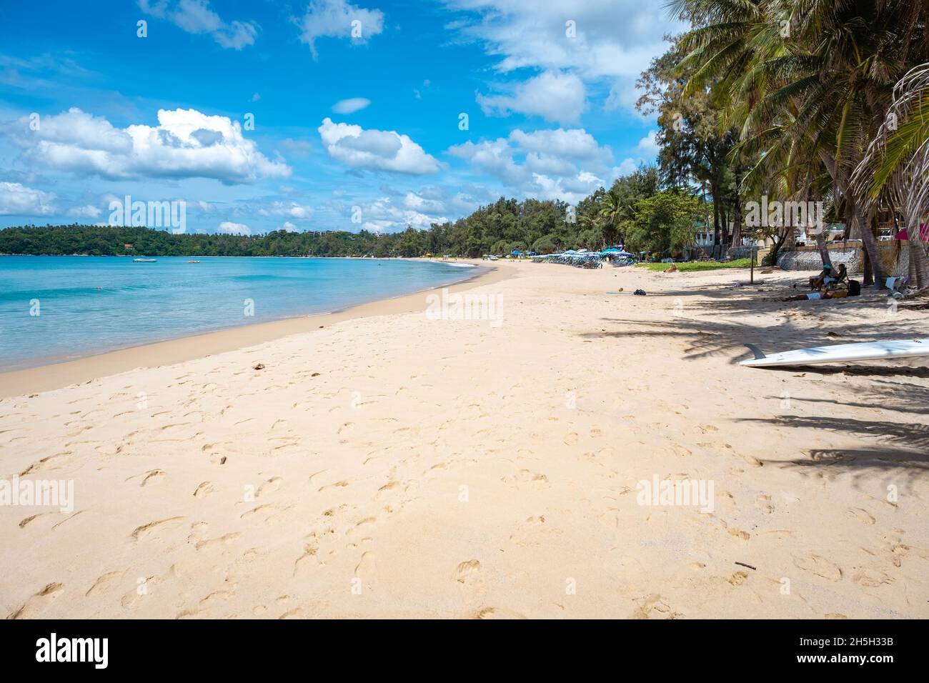 Kata Beach Phuket Thailand, a tropical beach with white golden sand and ...