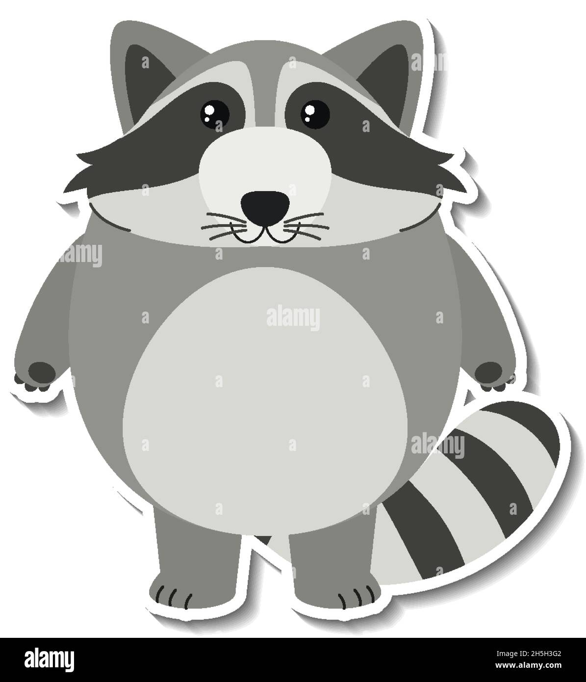 Chubby raccoon animal cartoon sticker illustration Stock Vector Image ...