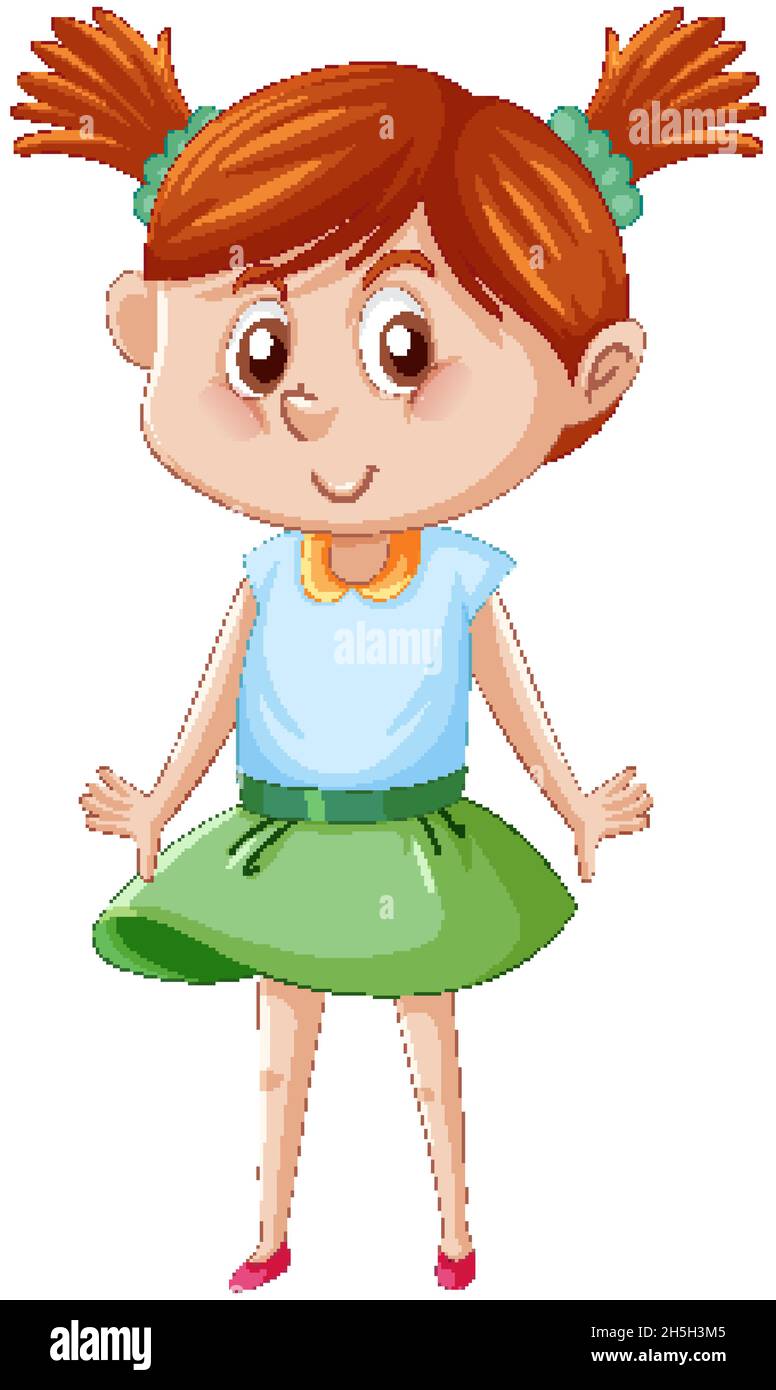 Little cute girl cartoon character illustration Stock Vector Image ...