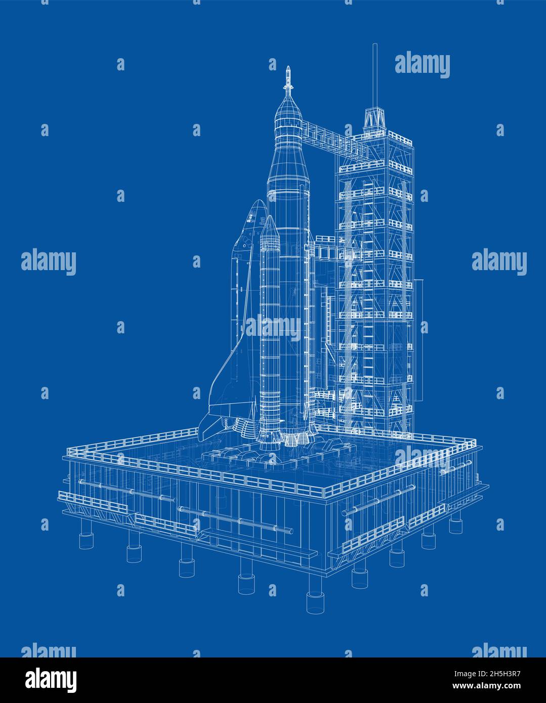 Space shuttle launch pad Stock Vector Images - Alamy