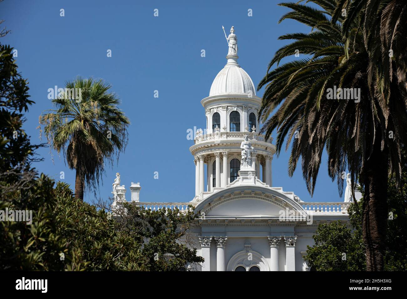 Daytime view of the historic courthouse, constructed in 1875, of Merced ...