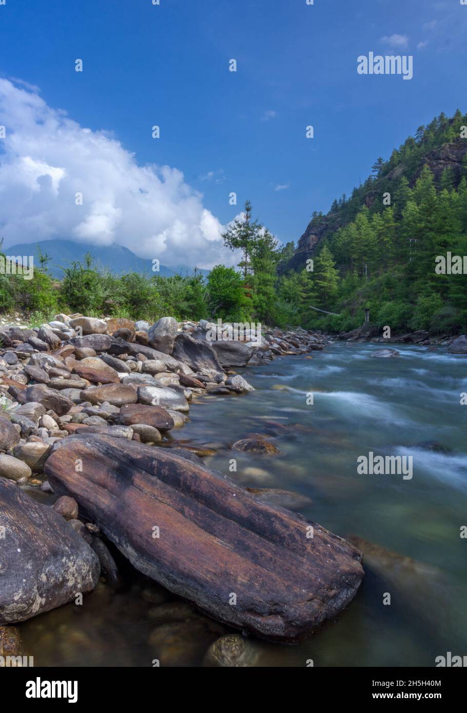 Paro Chhu River - Bhutan Stock Photo - Alamy