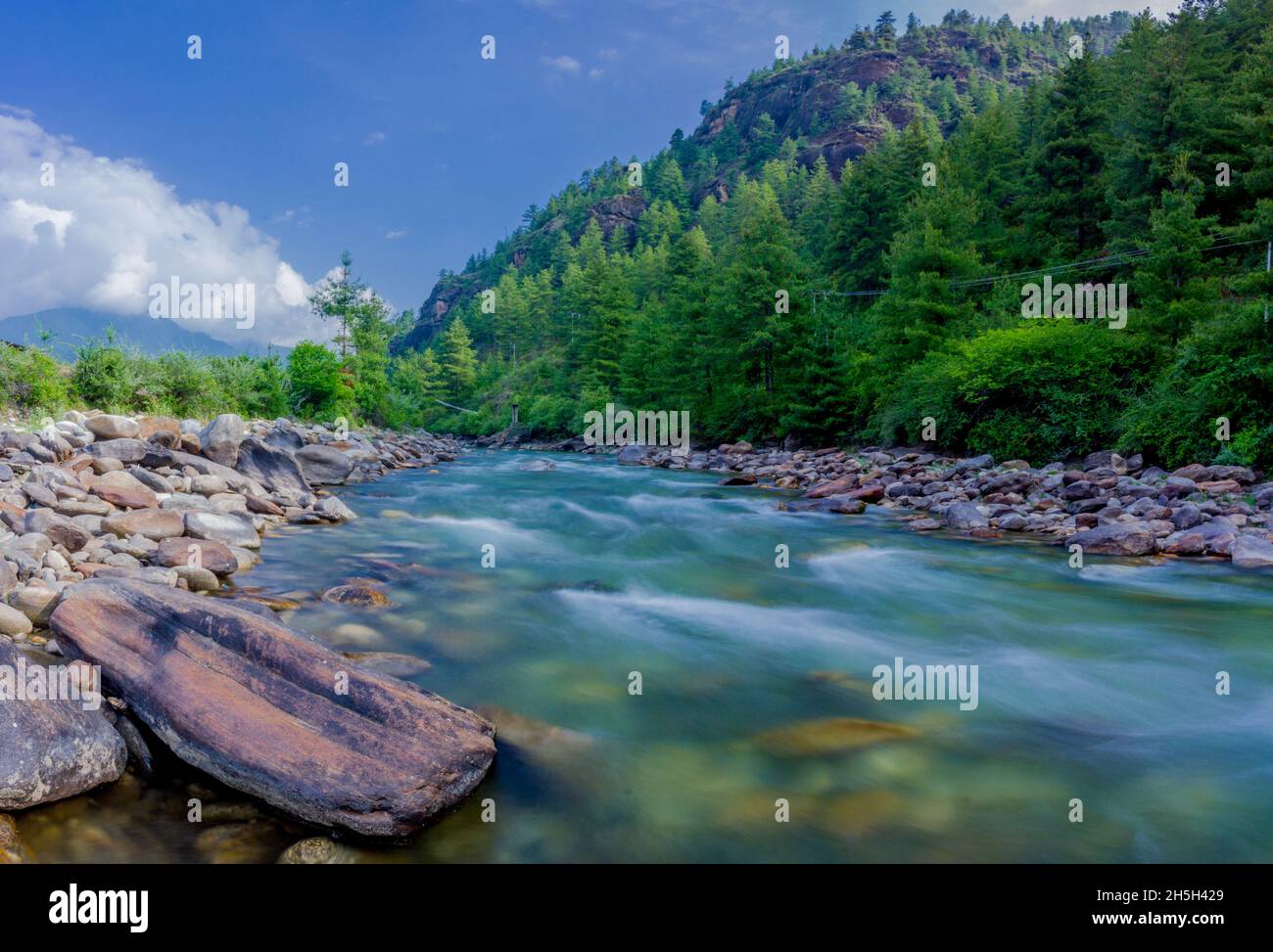 Paro Chhu River - Bhutan Stock Photo - Alamy