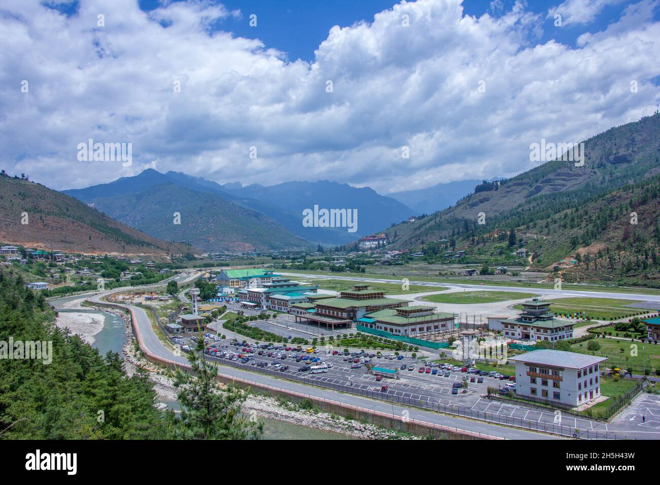 Paro Airport - Bhutan Located in the beautiful valley Stock Photo - Alamy