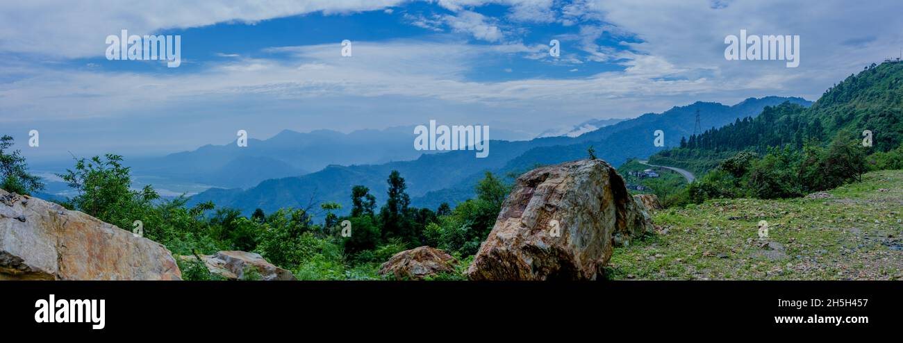 Panoramic View Of Bhutan Stock Photo - Alamy