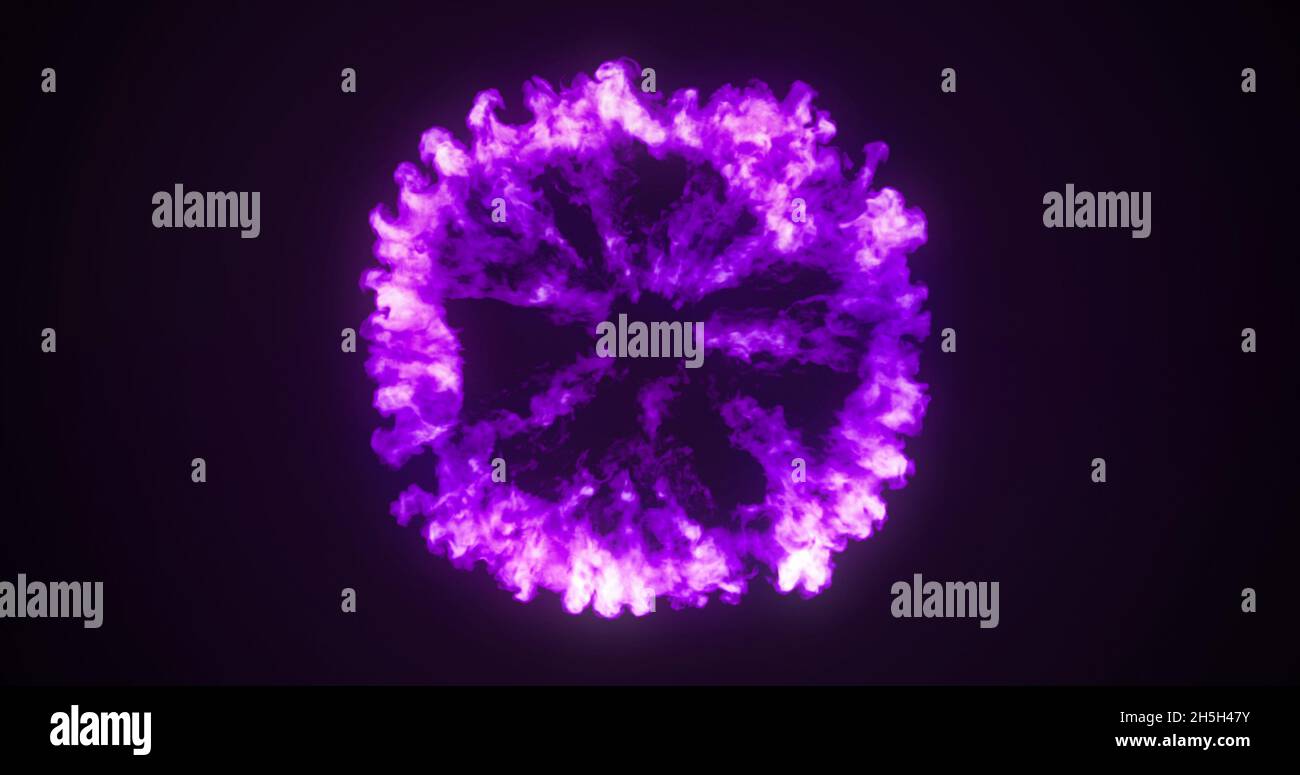 Digital image of fire burst exploding with copy space on black ...