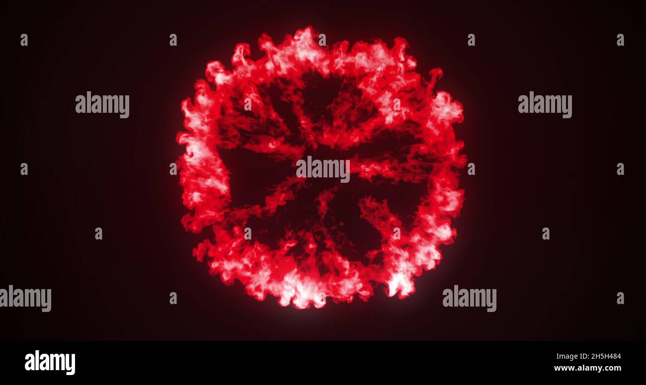 Digital image of fire burst exploding with copy space on black ...