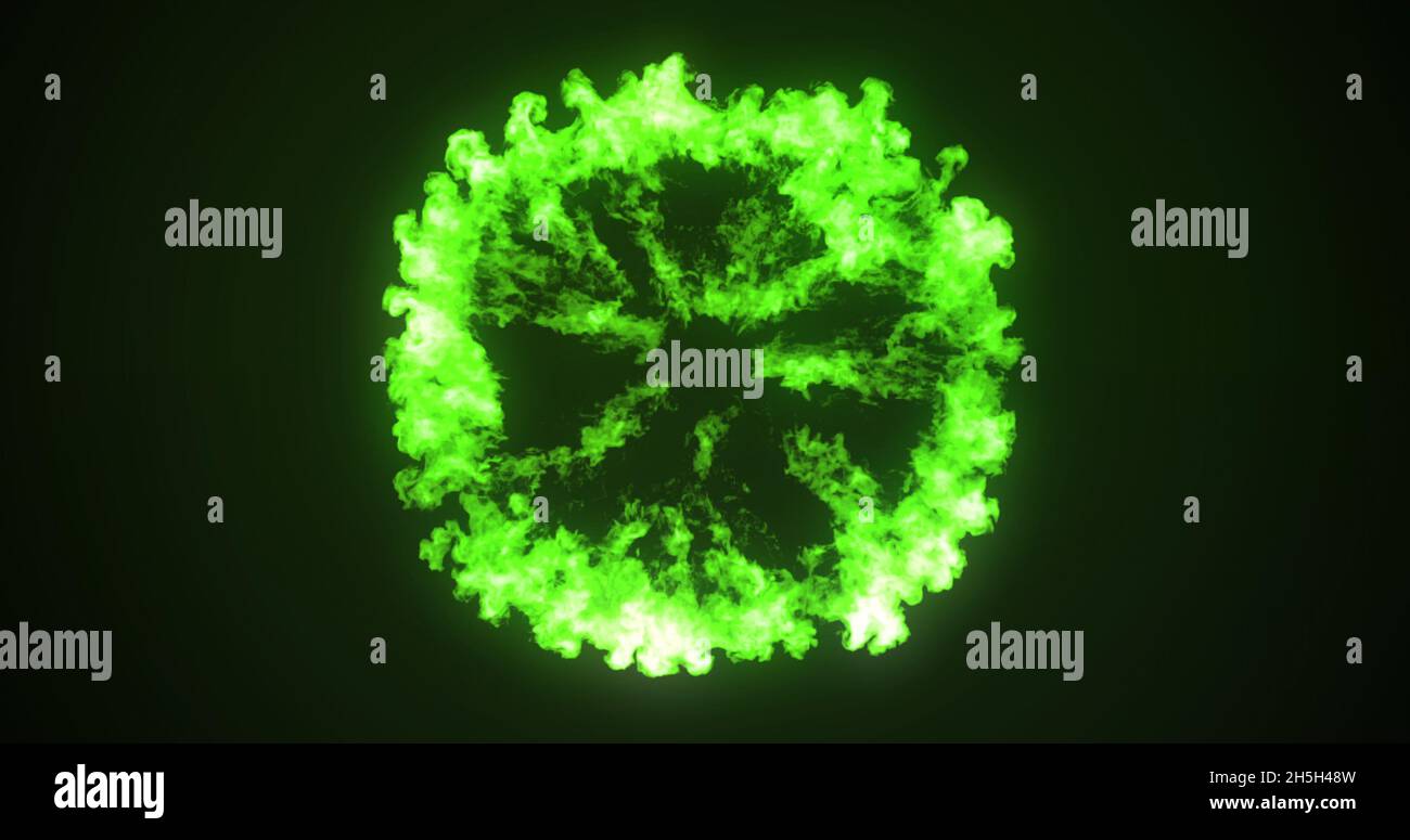 Digital image of fire burst exploding with copy space on black ...
