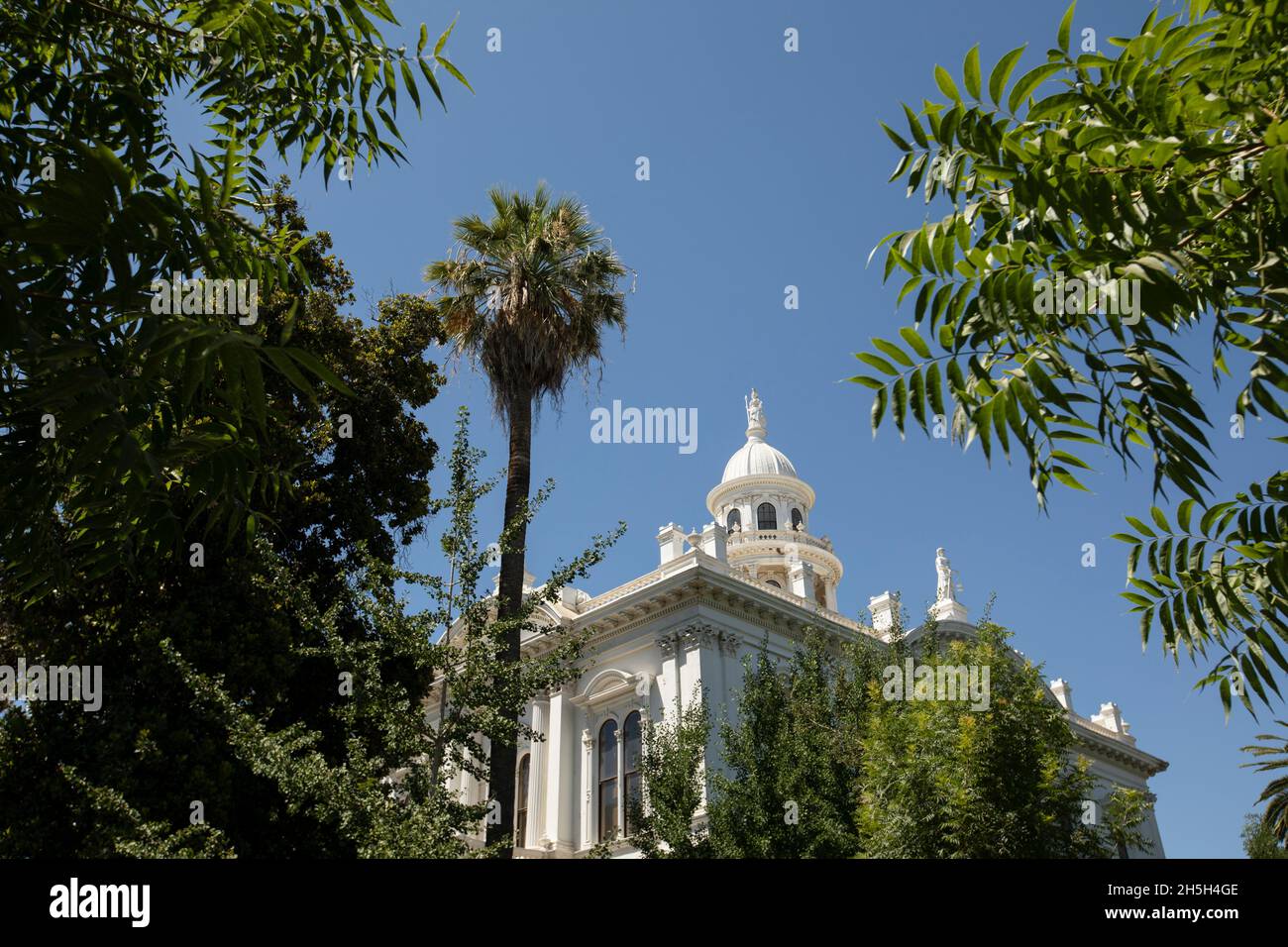 Daytime view of the historic courthouse, constructed in 1875, of Merced ...